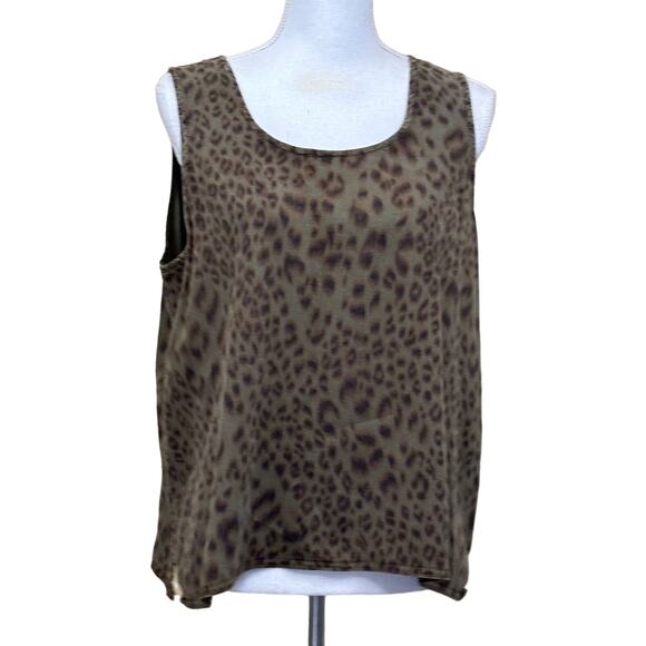 Tianello | Tops | Tianello Leopard Print Tank Top Extra Large Layering ...